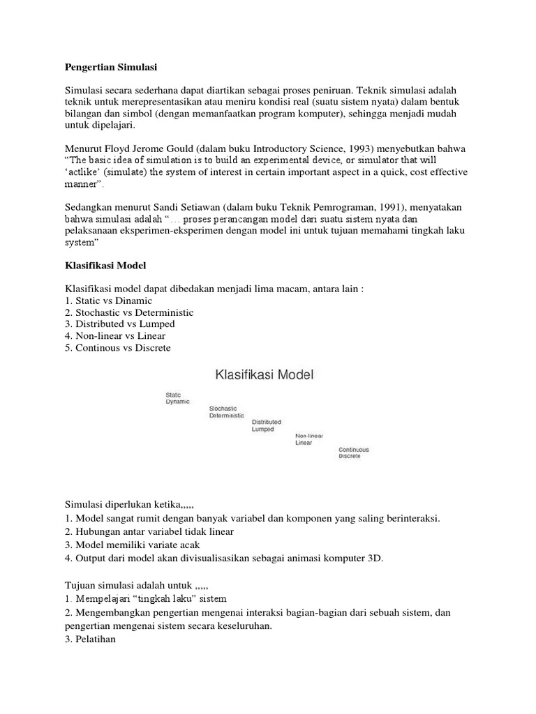Pengertian Simulasi | PDF | Komputer
