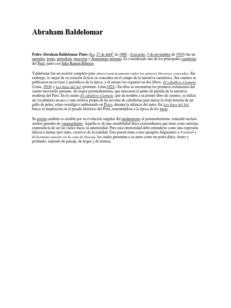Abraham Valdelomar | PDF | Perú | Poesía