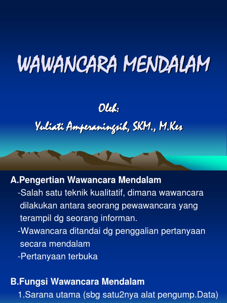 Wawancara Mendalam | PDF