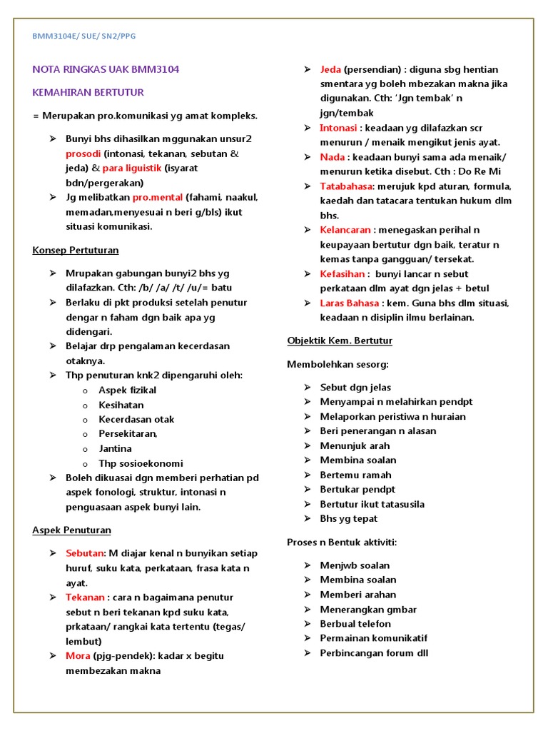 Nota Ringkas BMM3043E | PDF