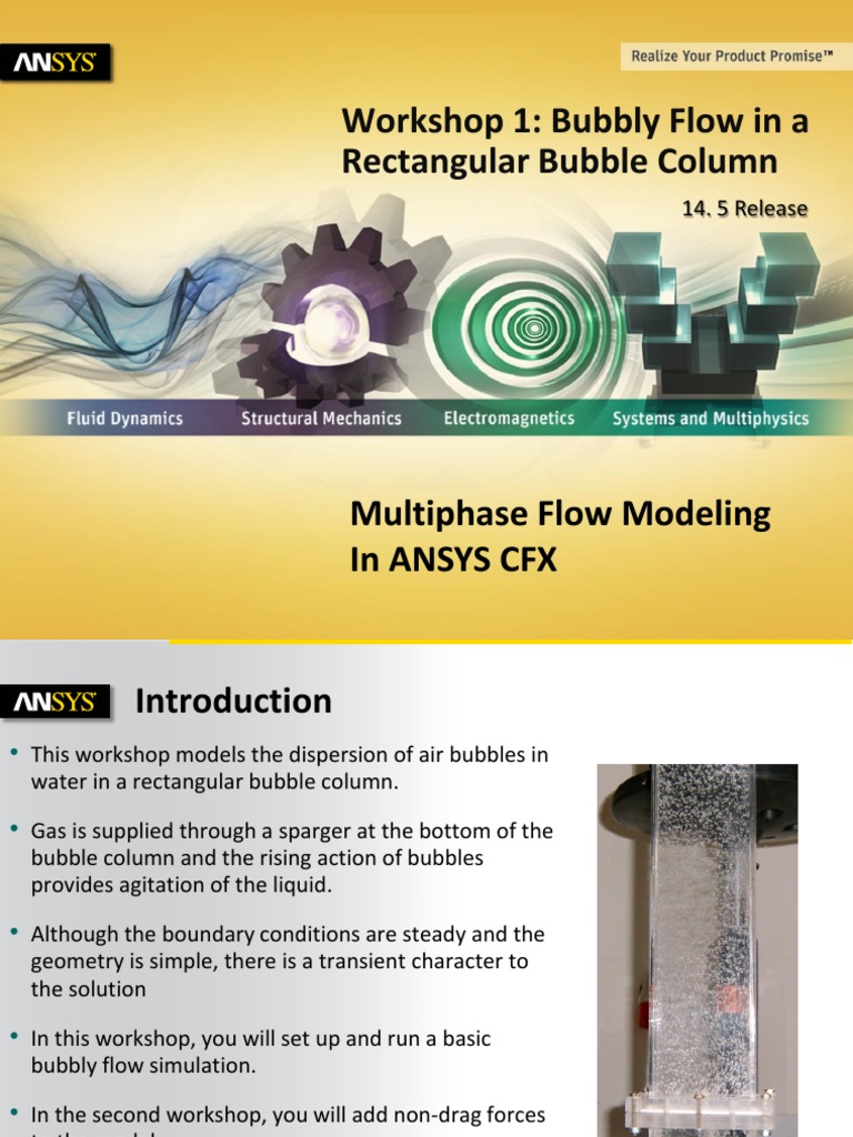 CFX Multiphase 14.5 WS01 Rectangular Bubble Column | PDF | Fluid Dynamics | Buoyancy