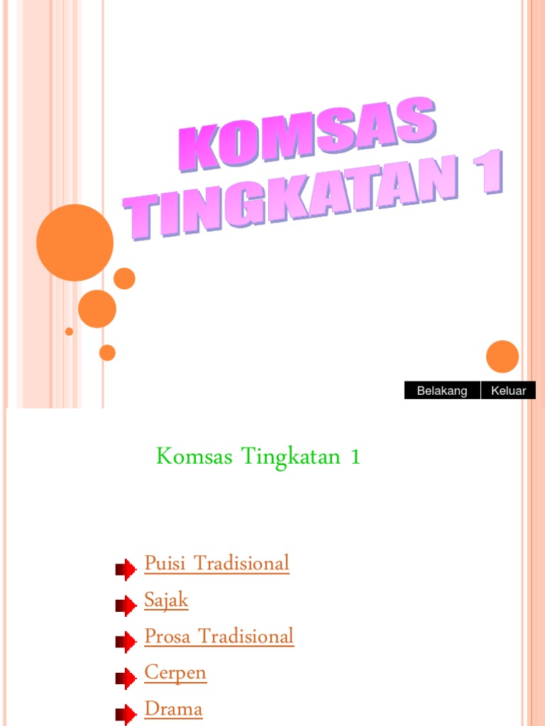 Komsas Tingkatan 1: Puisi dan Prosa | PDF | Seni & Disiplin Bahasa ...