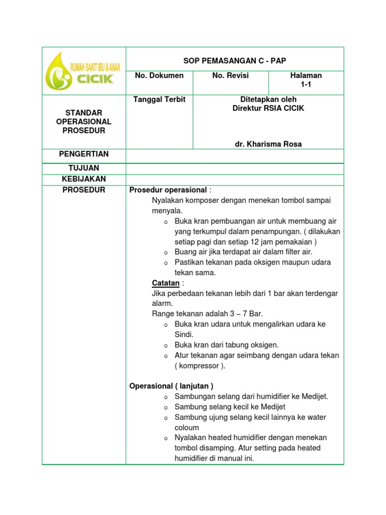 Sop Cpap | PDF