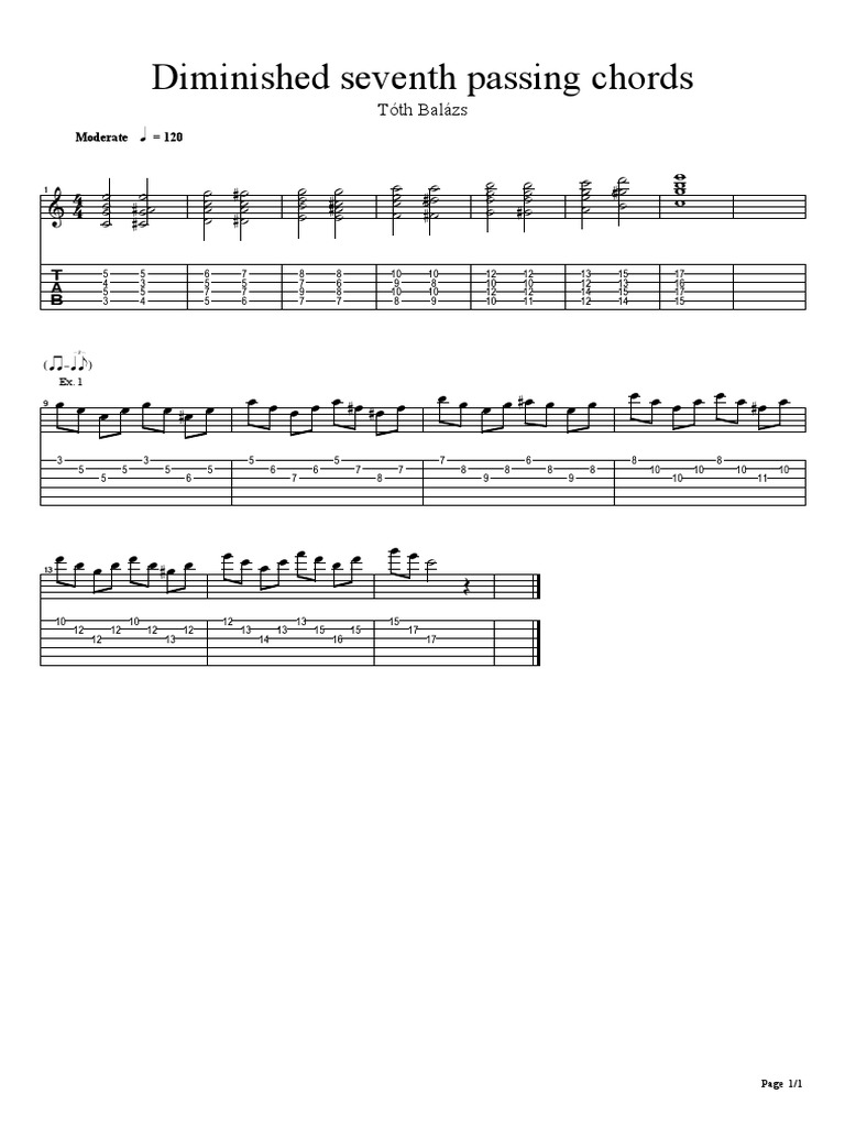 Diminished Seventh Passing Chords | PDF | Elements Of Music | Music Theory