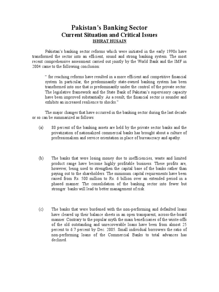 Pakistan Banking Sector | PDF | Banks | Loans