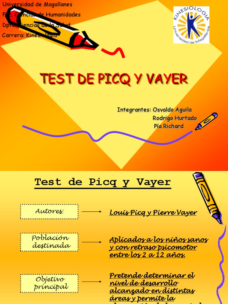 Test de Picq y Vayer | PDF | Dinámica (Mecánica) | Ciencia cognitiva