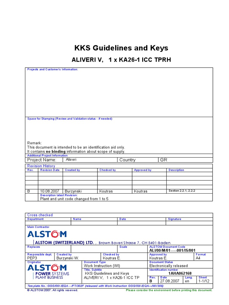 KKS Guidelines - 1AHA062168 - Rev. B PDF | PDF | Instrumentation ...