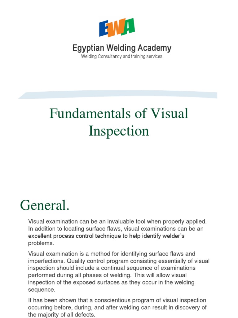 Visual INSPECTION OF WELDS | PDF | Welding | Construction