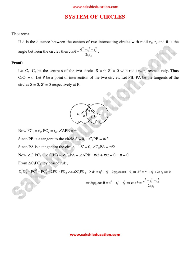 System of Circles | PDF | Circle | Geometric Objects