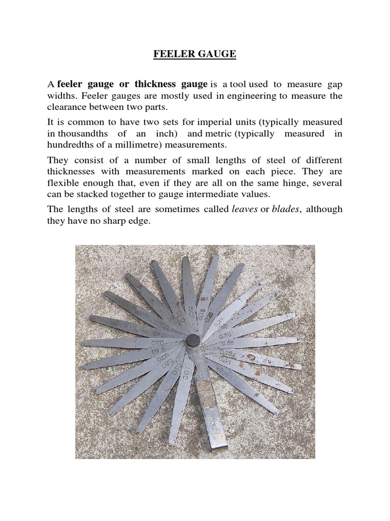 Feeler Gauge (1) Hjhu | PDF | Sheet Metal | Manufactured Goods