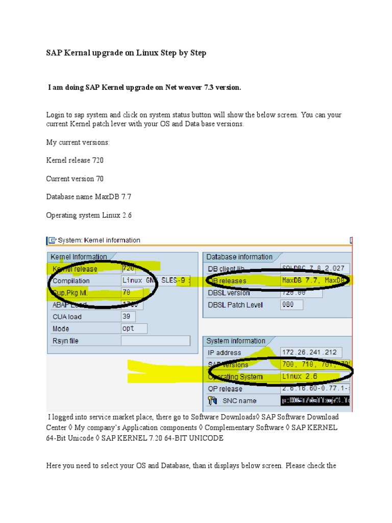 SAP Kernel Upgrade Steps for Linux | PDF | Unix Variants | Software