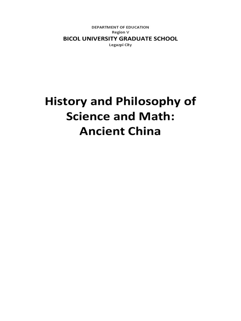 Ancient Chinese Civilization | PDF | Teaching Mathematics | Science