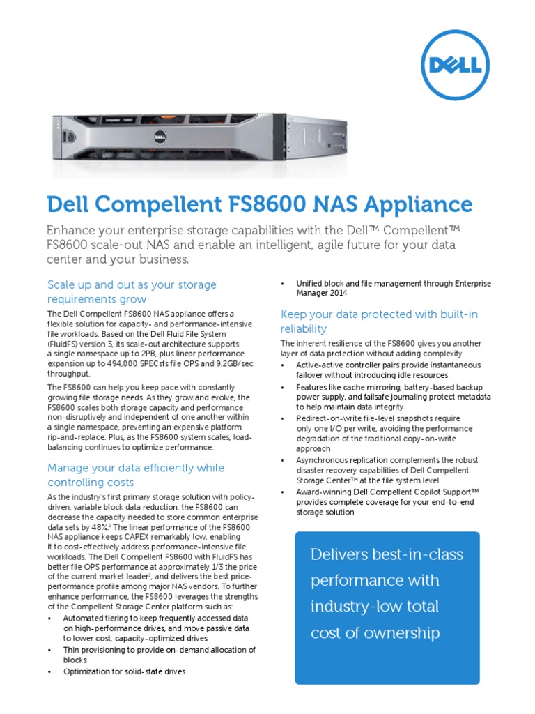 FS8600 Spec Sheet 9 12 PDF | PDF | Backup | Computer Data