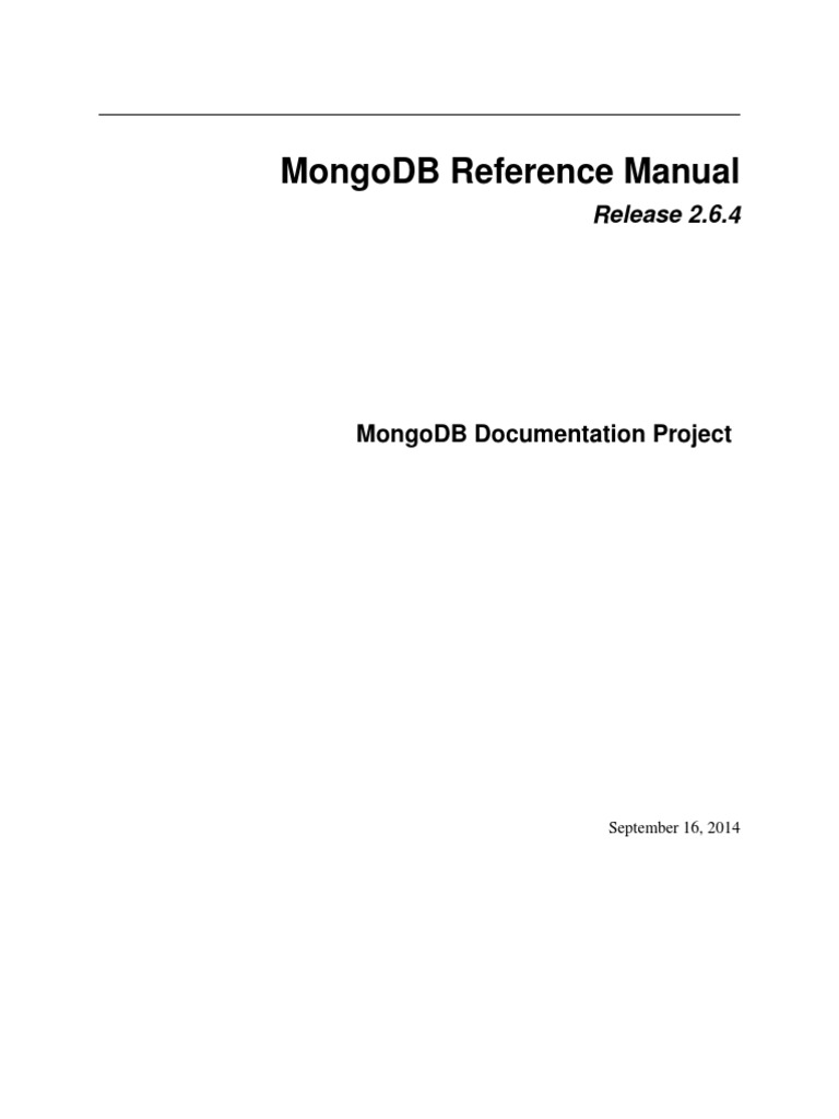 MongoDB Reference Manual PDF | PDF | Mongo Db | Database Index