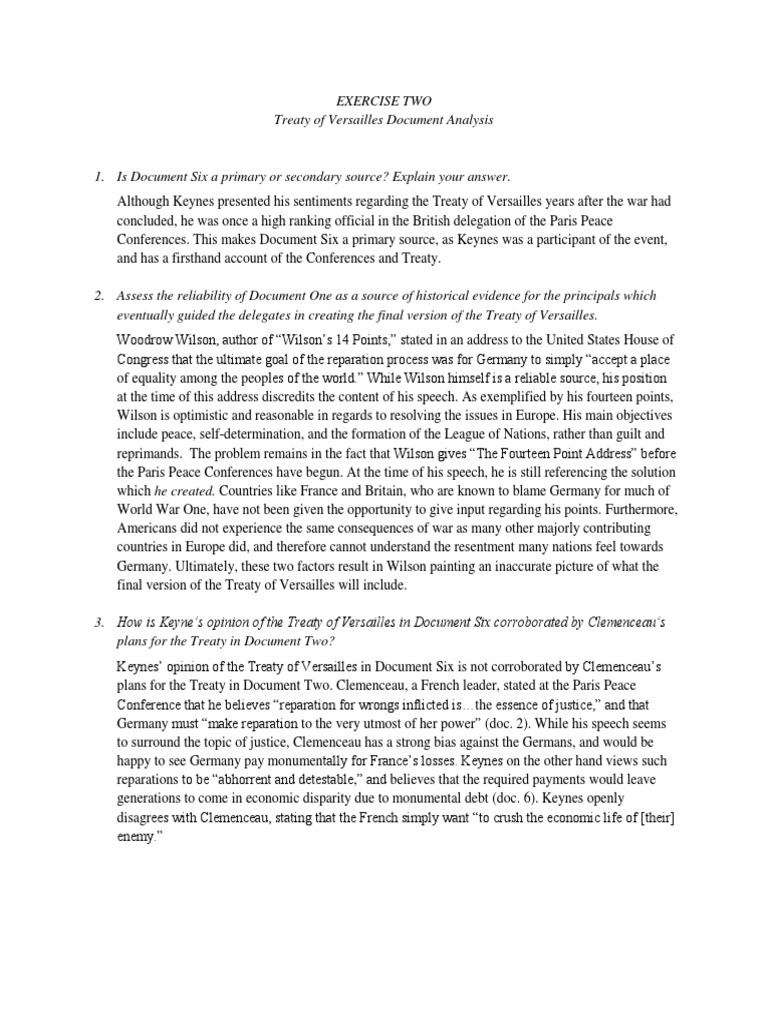 Unit 1 - Document Analysis | PDF | Treaty Of Versailles | World War I ...