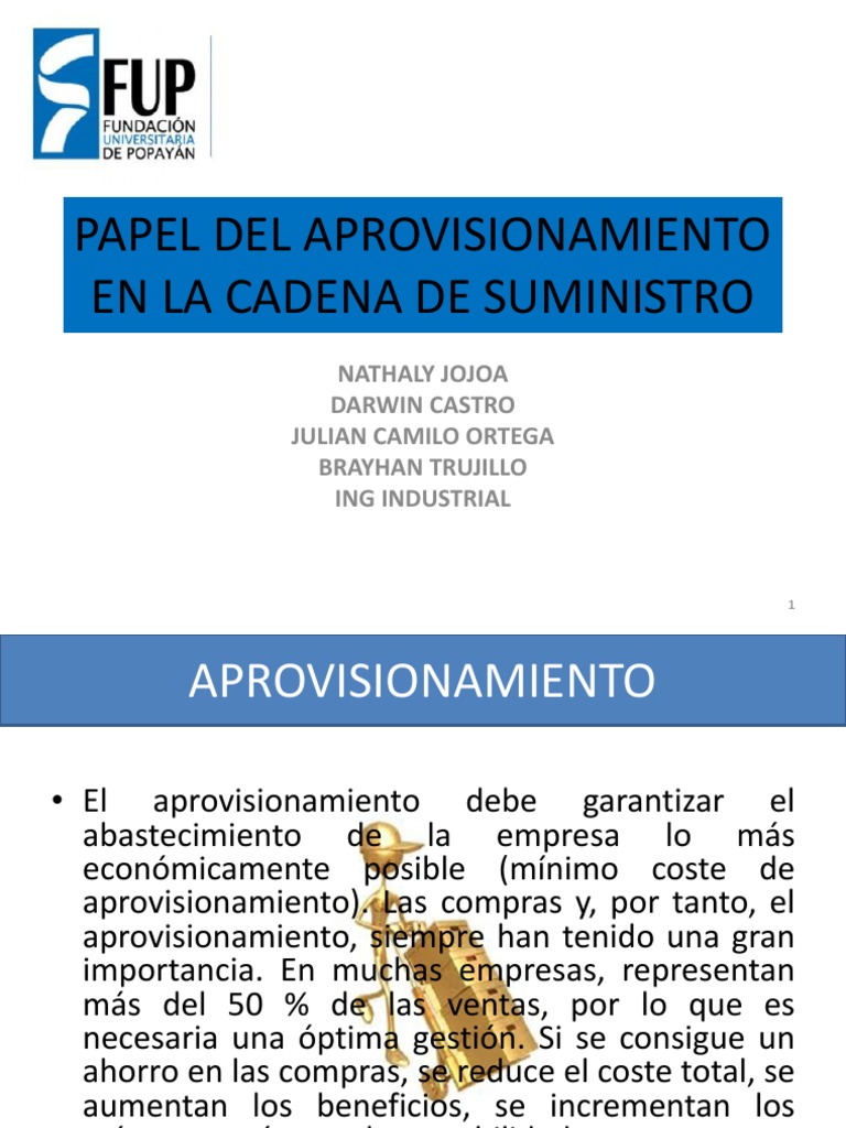Papel Del Aprovisionamiento en La Cadena de Suministro | PDF ...