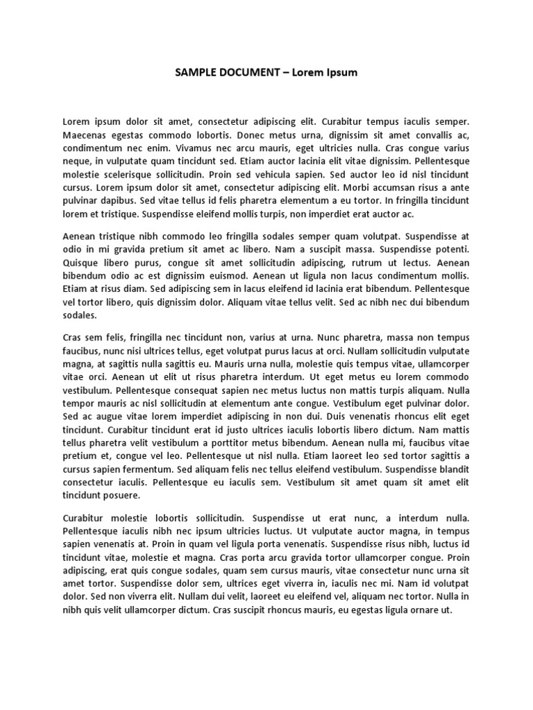 Sample Document Lorem Ipsum | PDF