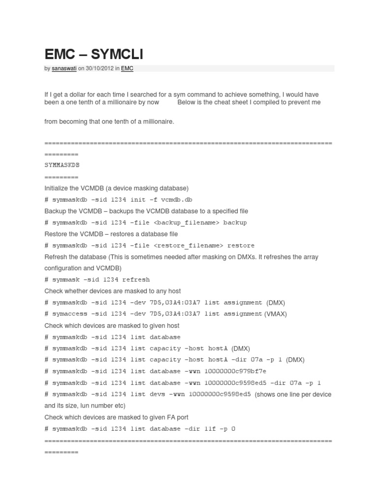 Emc Cmds | PDF | Digital Technology | Data Management