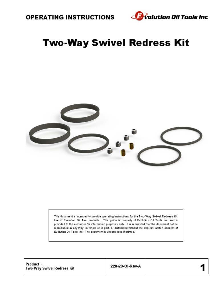 Two-Way Swivel Redress Kit Assembly Instructions | PDF | Screw | Machines
