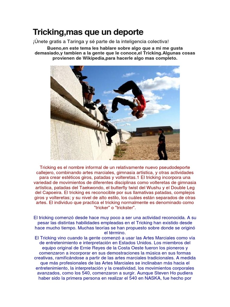 Tricking | PDF | Gimnasia | Músculo