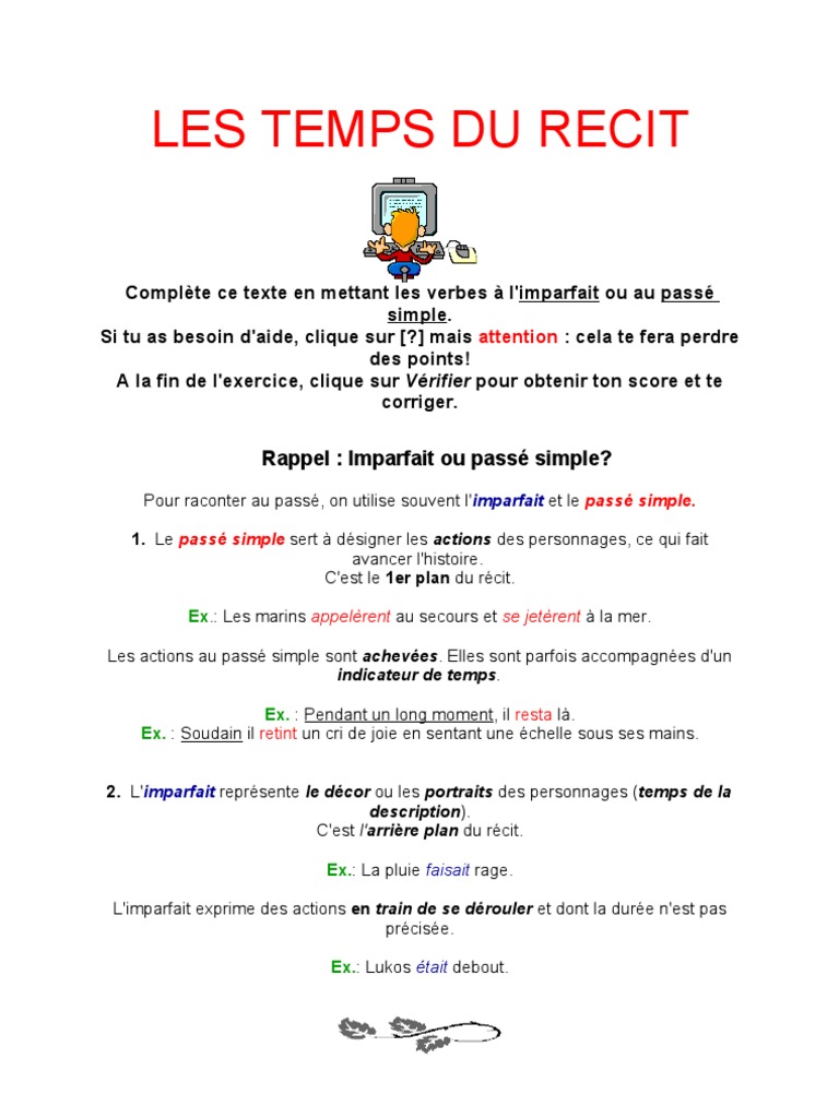 Les temps du récit au passé | PDF