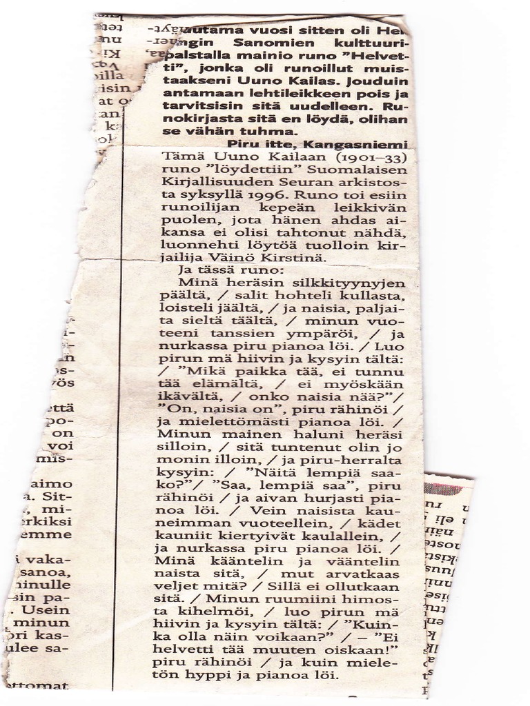 Uuno Kailas Runo Piru | PDF