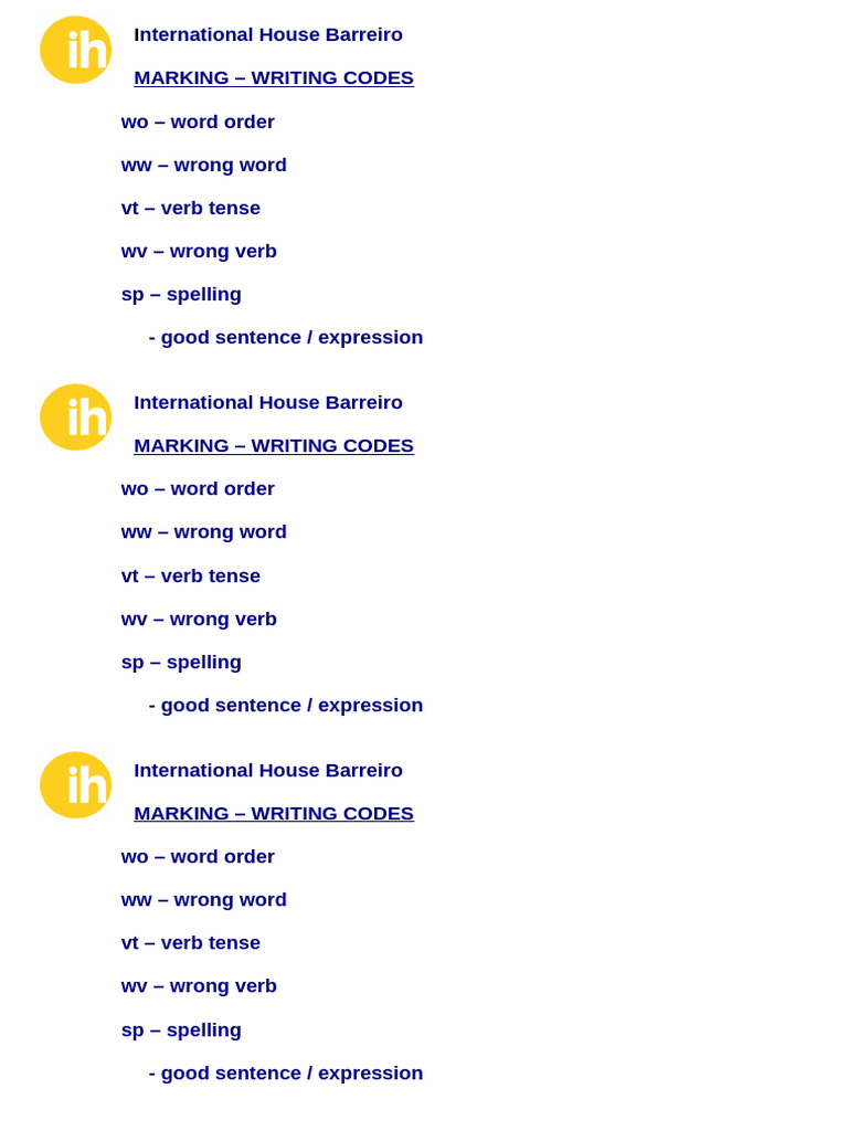 Writing Marking Codes For FCE | PDF | Language Arts & Discipline