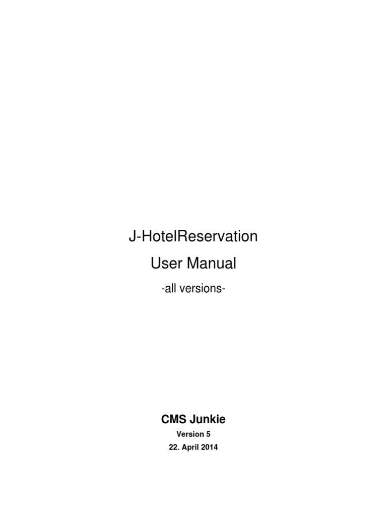J-HotelReservation User Manual | PDF | Pay Pal | Email