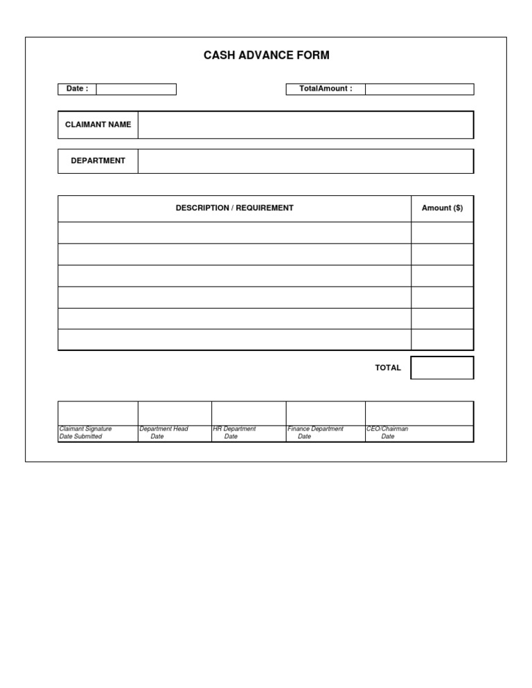 Cash Advance Form | PDF