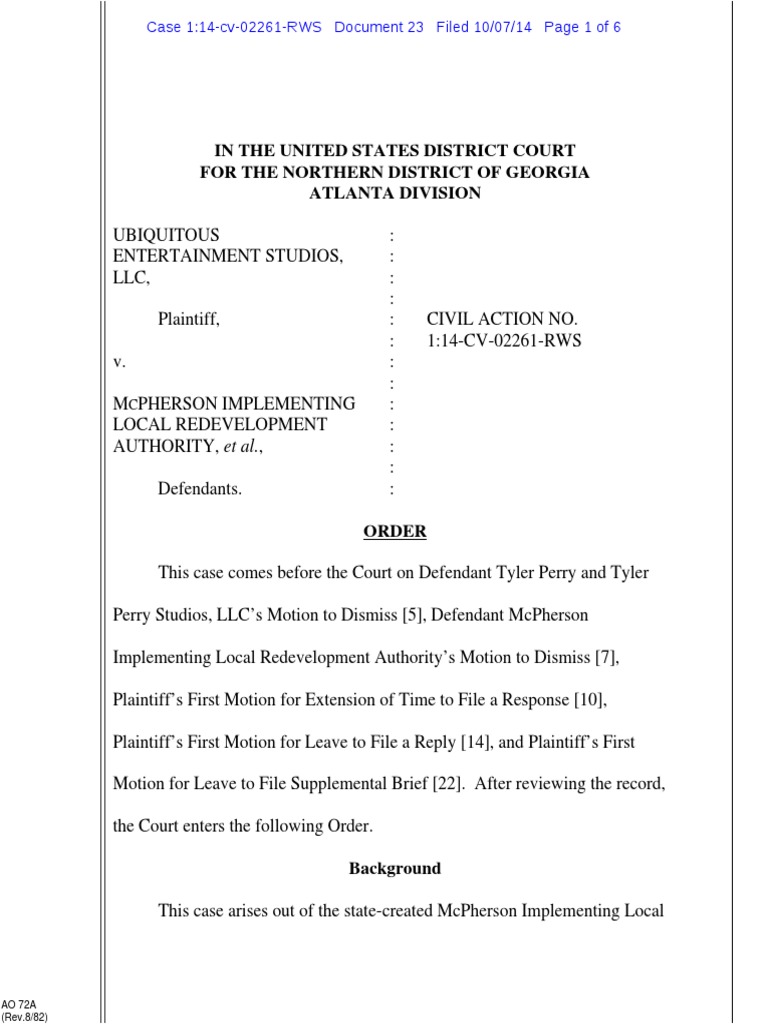 Tyler Perry | PDF | Jurisdiction | Diversity Jurisdiction