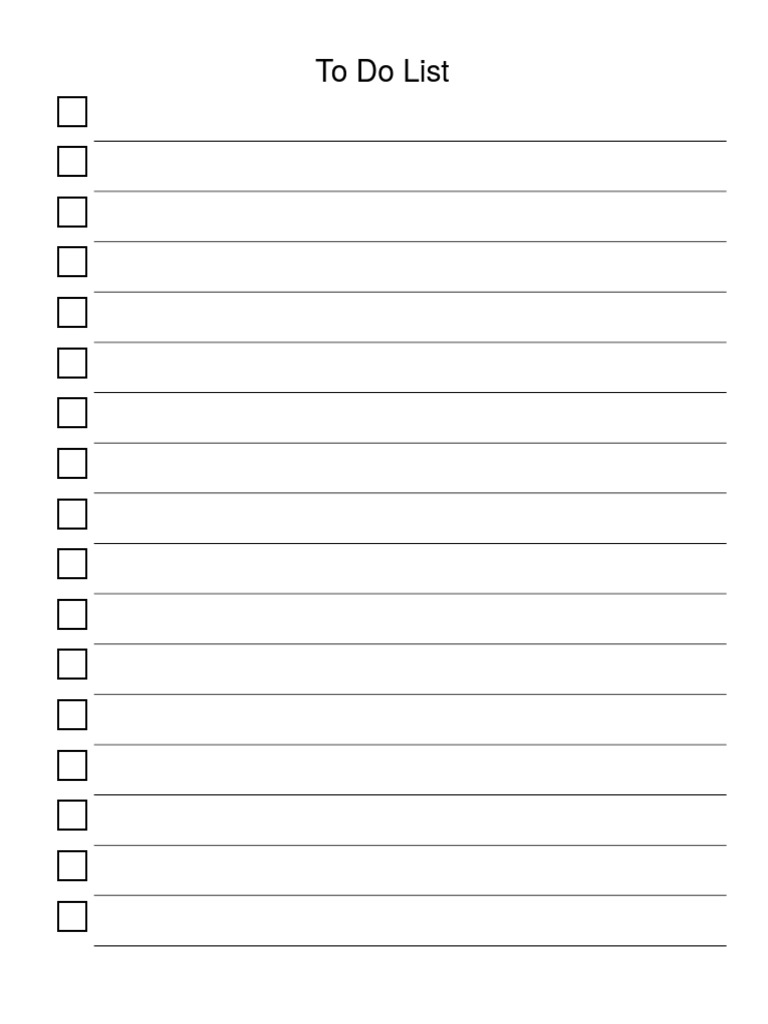 Printable To-Do List Template | PDF
