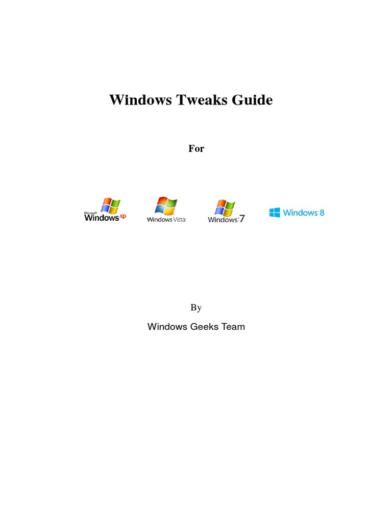 Windows Tweak Guide | PDF | Booting | Microsoft Windows
