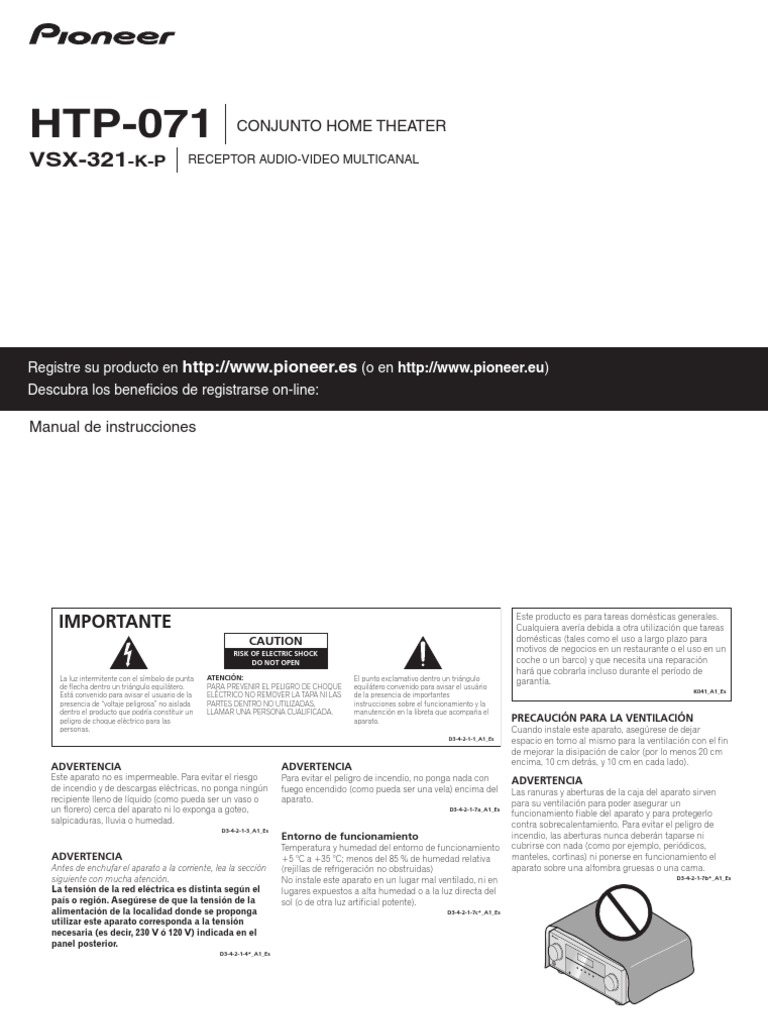 HTP-071 Manual ES PDF | PDF | Hdmi | Altoparlante