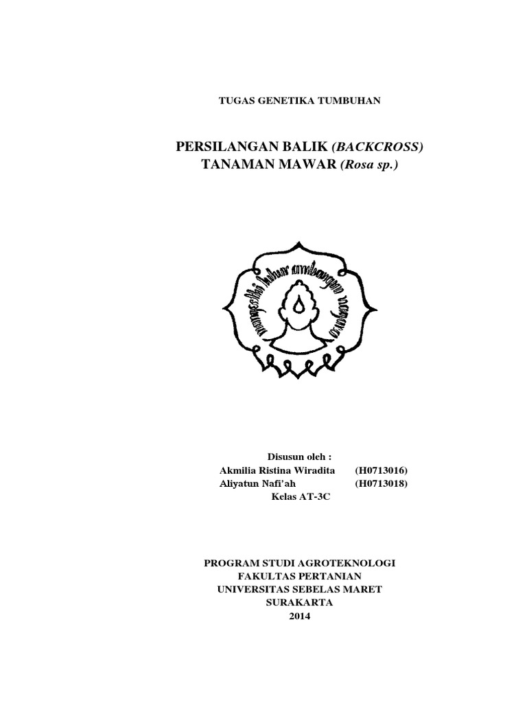 Persilangan Balik (Backcross) Pada Tanaman Mawar | PDF
