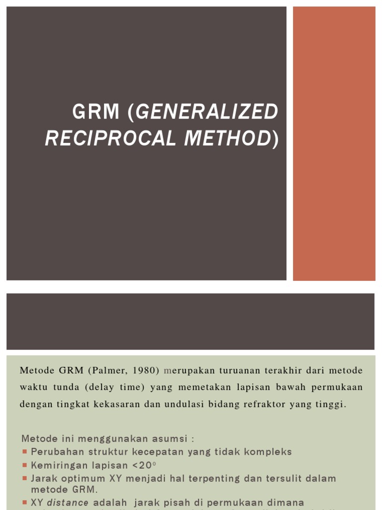GRM (Generalized: Reciprocal Method) | PDF