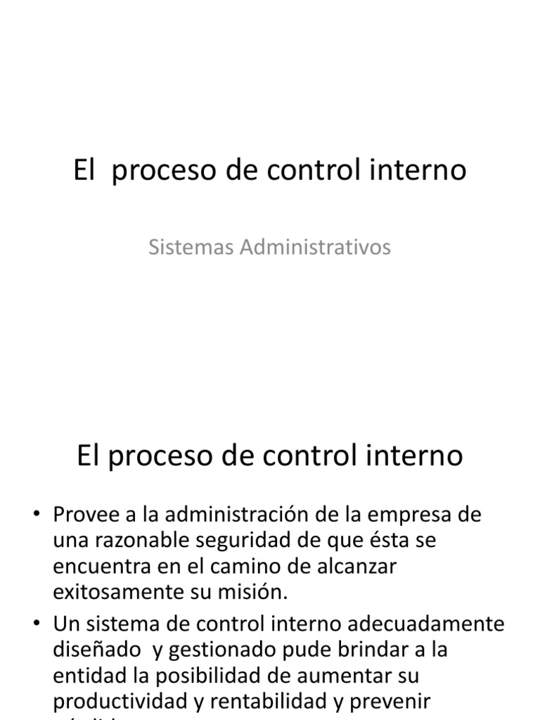 Proceso de Control Interno PDF | PDF | Contabilidad | Toma de decisiones