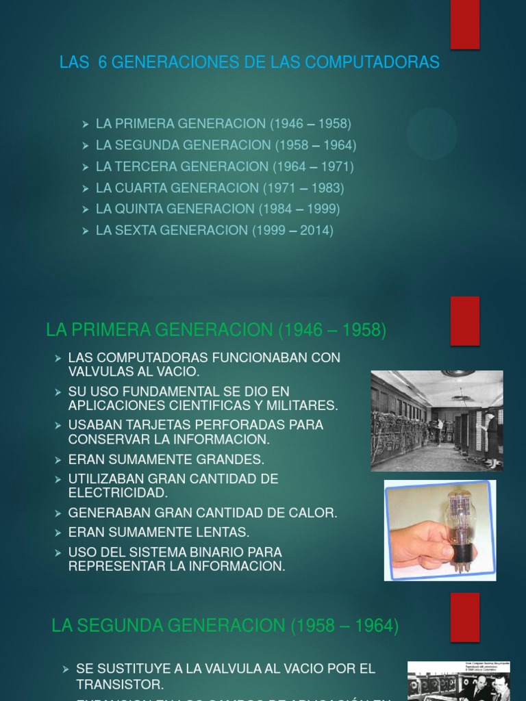 Seis Generaciones De Computadoras Pdf