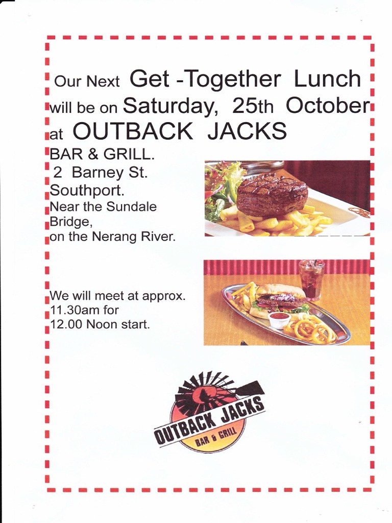 Get-Together Lunch at Outback Jacks | PDF