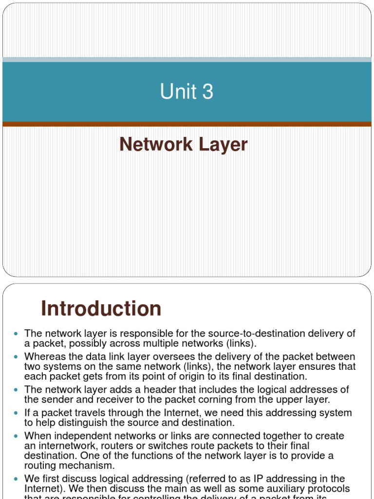 Unit 3 Network Layer | PDF | Ip Address | Network Packet