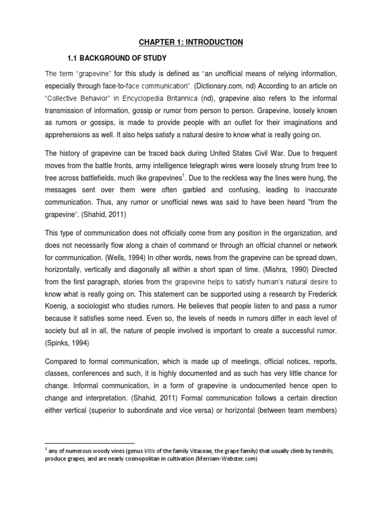 Research Proposal On Grapevine Communication | PDF | Rumor ...
