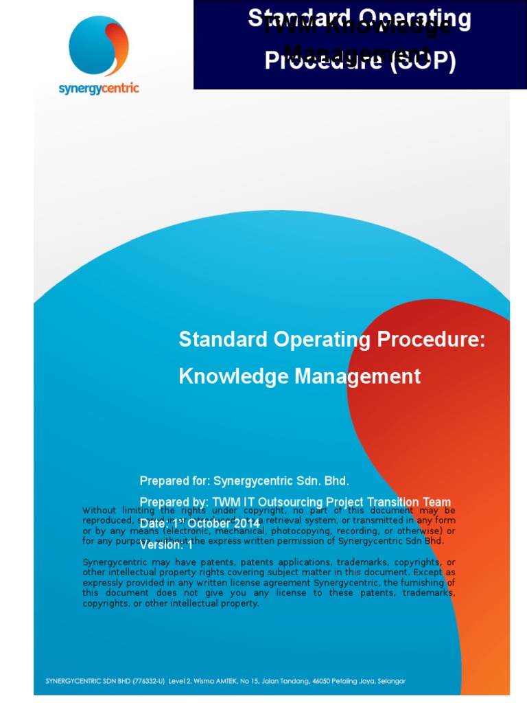 SOP - TWM - Knowledge Management - v1 | PDF | Copyright | Patent