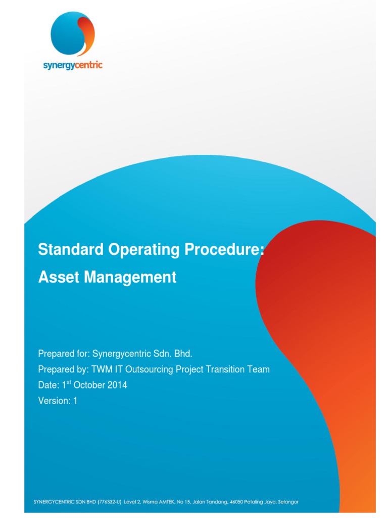 SOP - TWM - Asset Management - v1 | PDF | It Service Management | Asset ...
