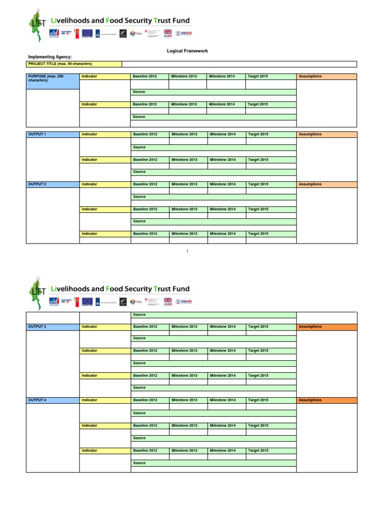 LIFT Logical Framework Template2013 | PDF