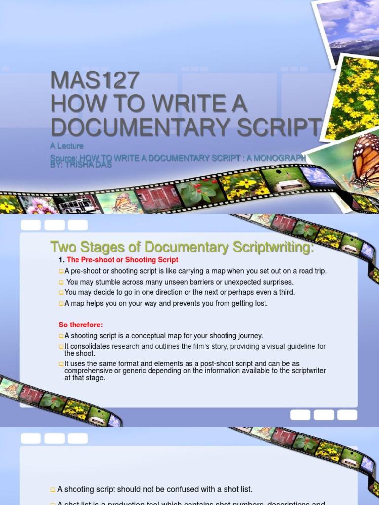MAS127 How To Write A Documentary Script | PDF | Documentary Film ...
