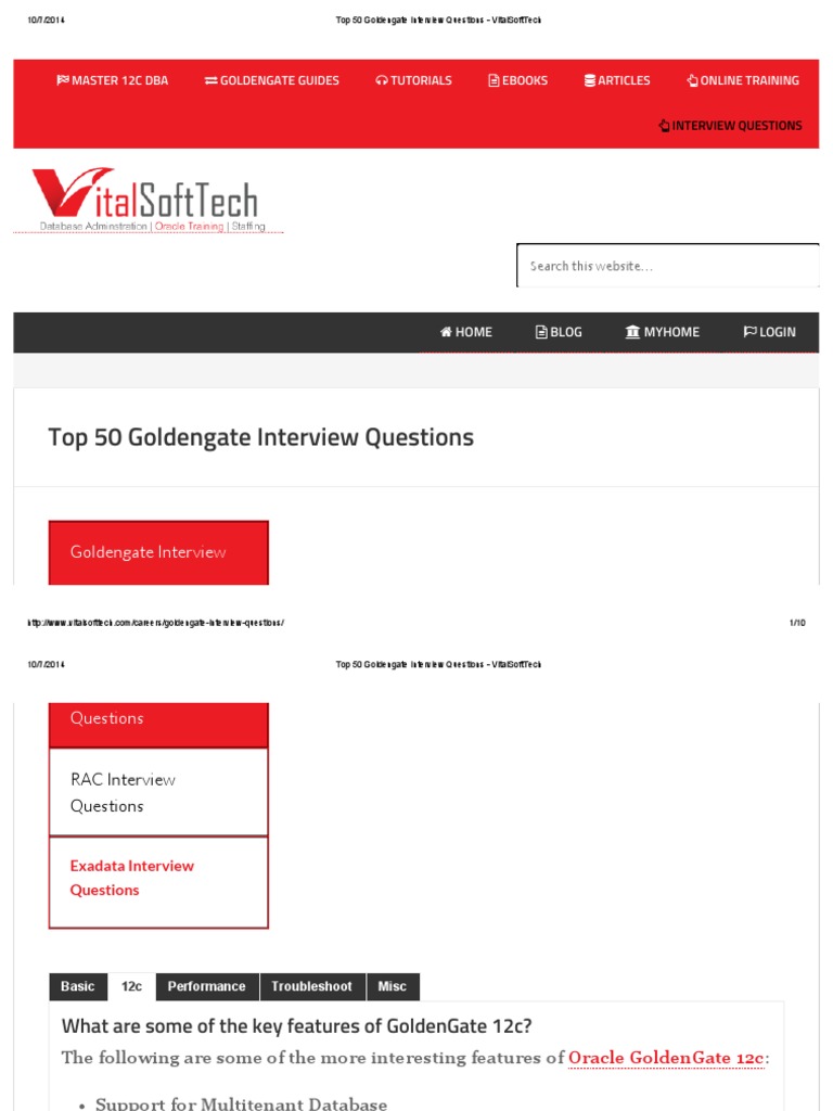Top 50 Goldengate Interview Questions - VitalSoftTech | PDF | Oracle ... Top 50 Goldengate Interview Questions - VitalSoftTech | PDF | Oracle ...
