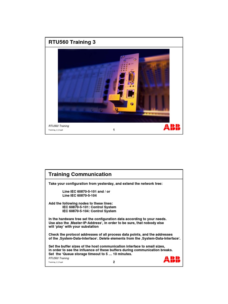 19 3 RTU560 Training 3 | PDF | Input/Output | Personal Computers