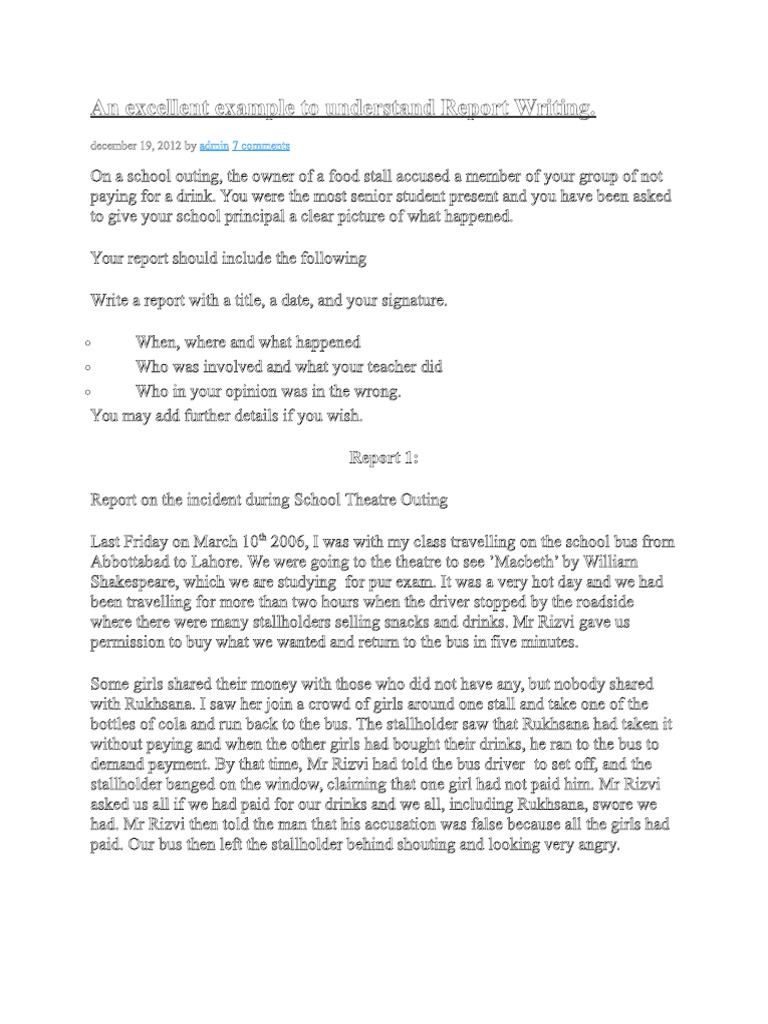 An Excellent Example To Understand Report Writing | PDF | The Hunger ...
