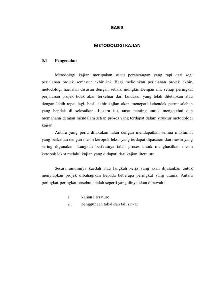 BAB 3 Metodologi Kajian | PDF