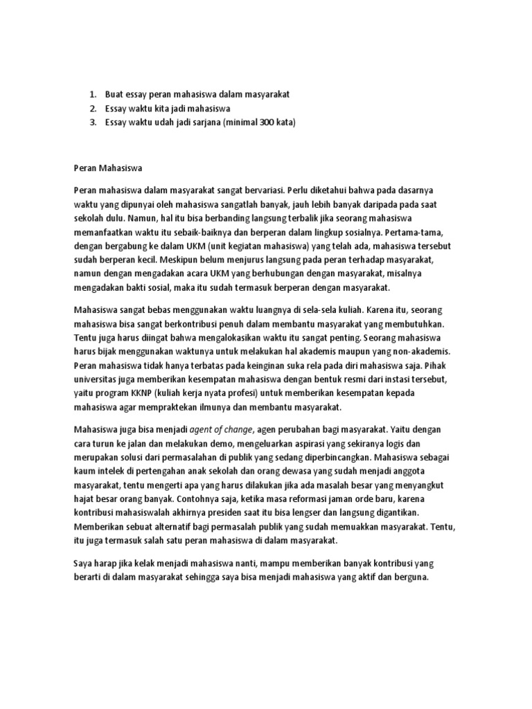 Essay Mahasiswa | PDF