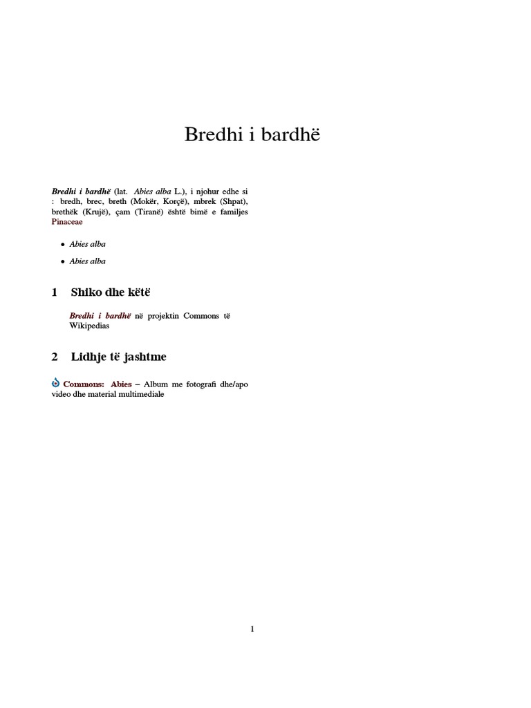Bredhi i Bardhë: Informacion dhe Burime | PDF | Home & Garden | Computers